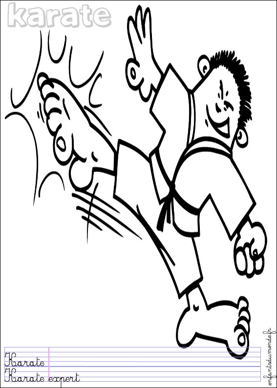 coloriage karate 4 .:. Coloriages Sports de combat en anglais