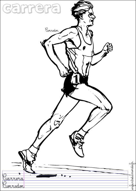 coloriage course 2 .:. Coloriages Athlétisme en espagnol