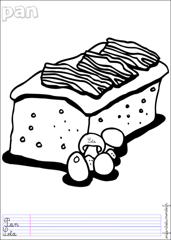 coloriage pain 1 .:. Coloriages Nourriture en espagnol
